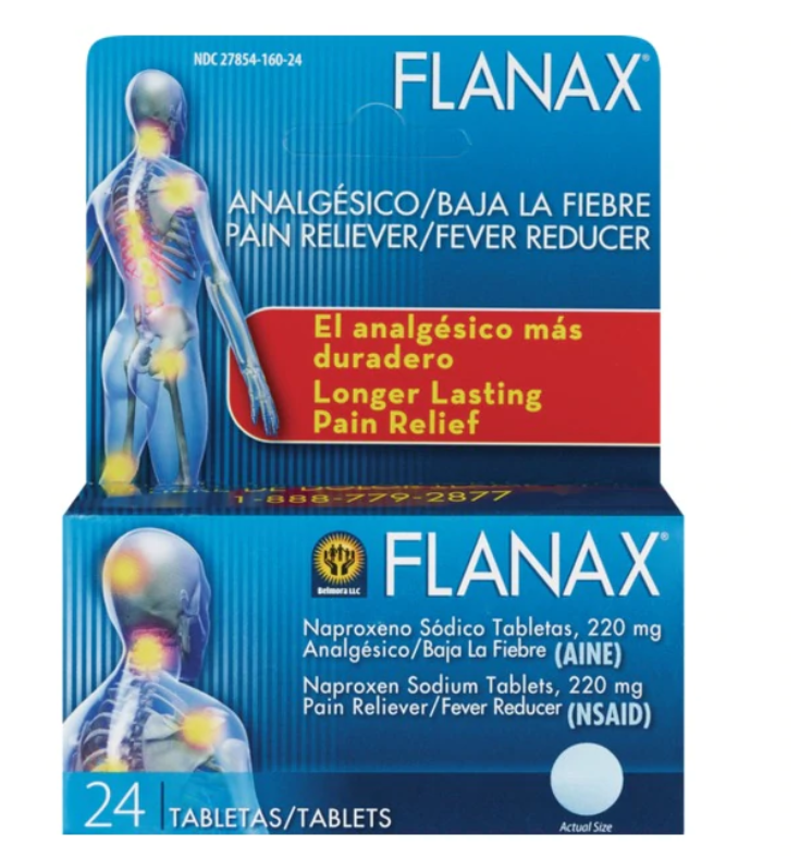 Flanax Pain Reliever 24/tablets | Latin Tyme Foods