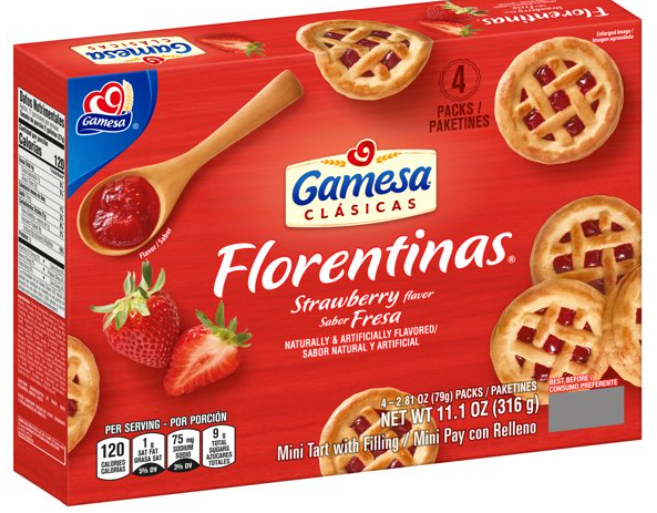 Gamesa Florentinas de Fresa 12/13.3 (Sold by the case) | Latin Tyme Foods